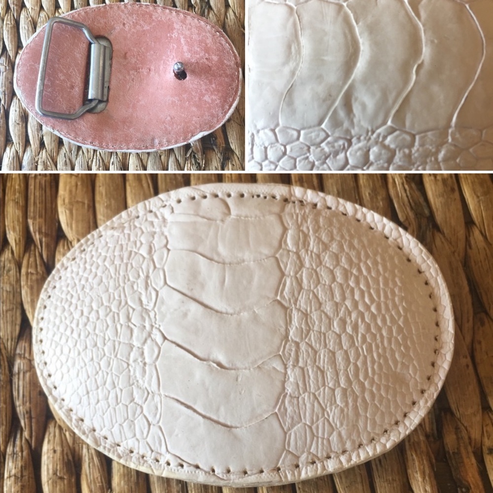 Leather Belt Buckle - Alligator Skin Texture - Gem